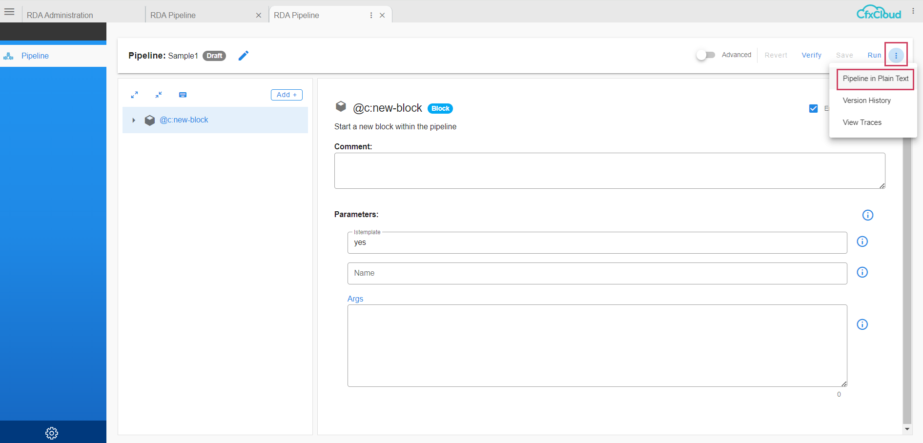 Pipeline Builder - RDA Fabric Documentation