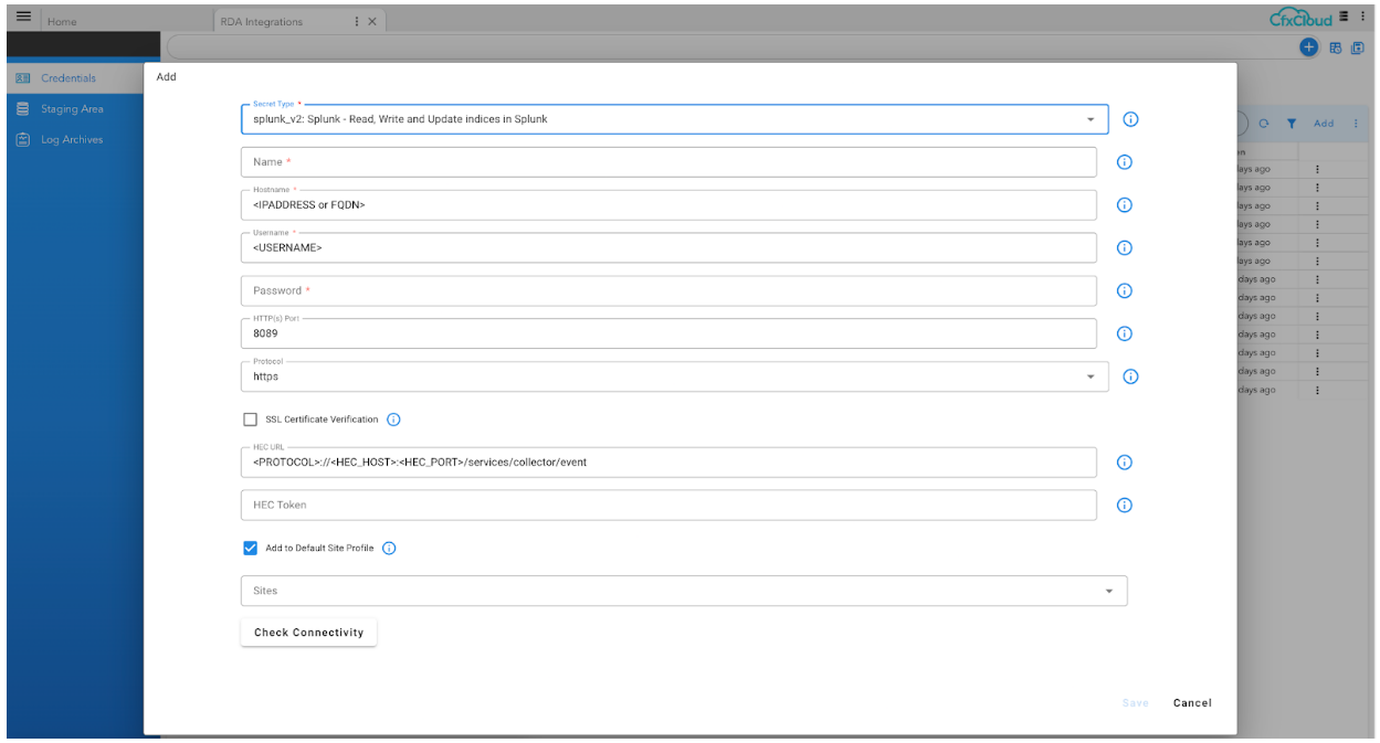 Splunk - RDA Fabric Documentation